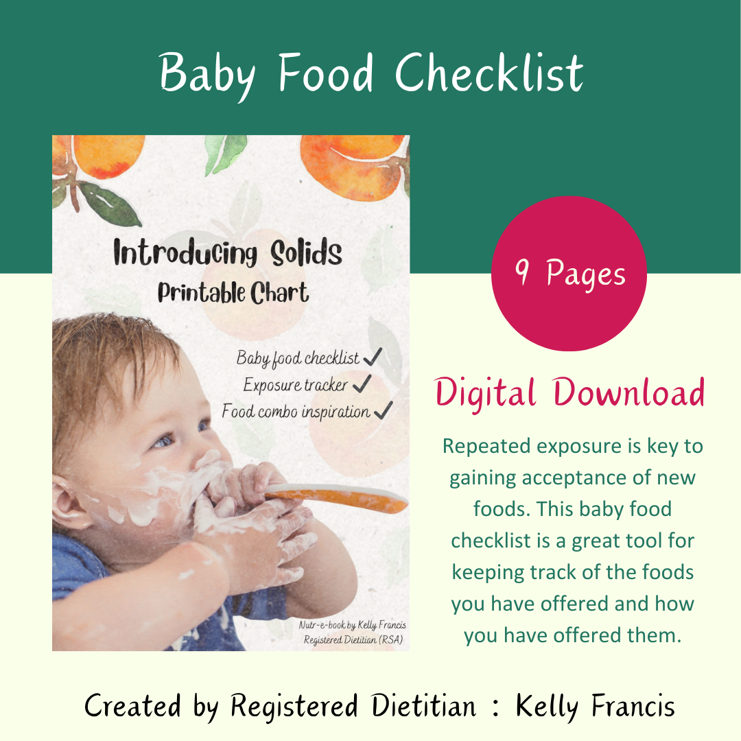 Kelly Francis : Registered Dietitian | Baby Food ChecklistBaby Food ...