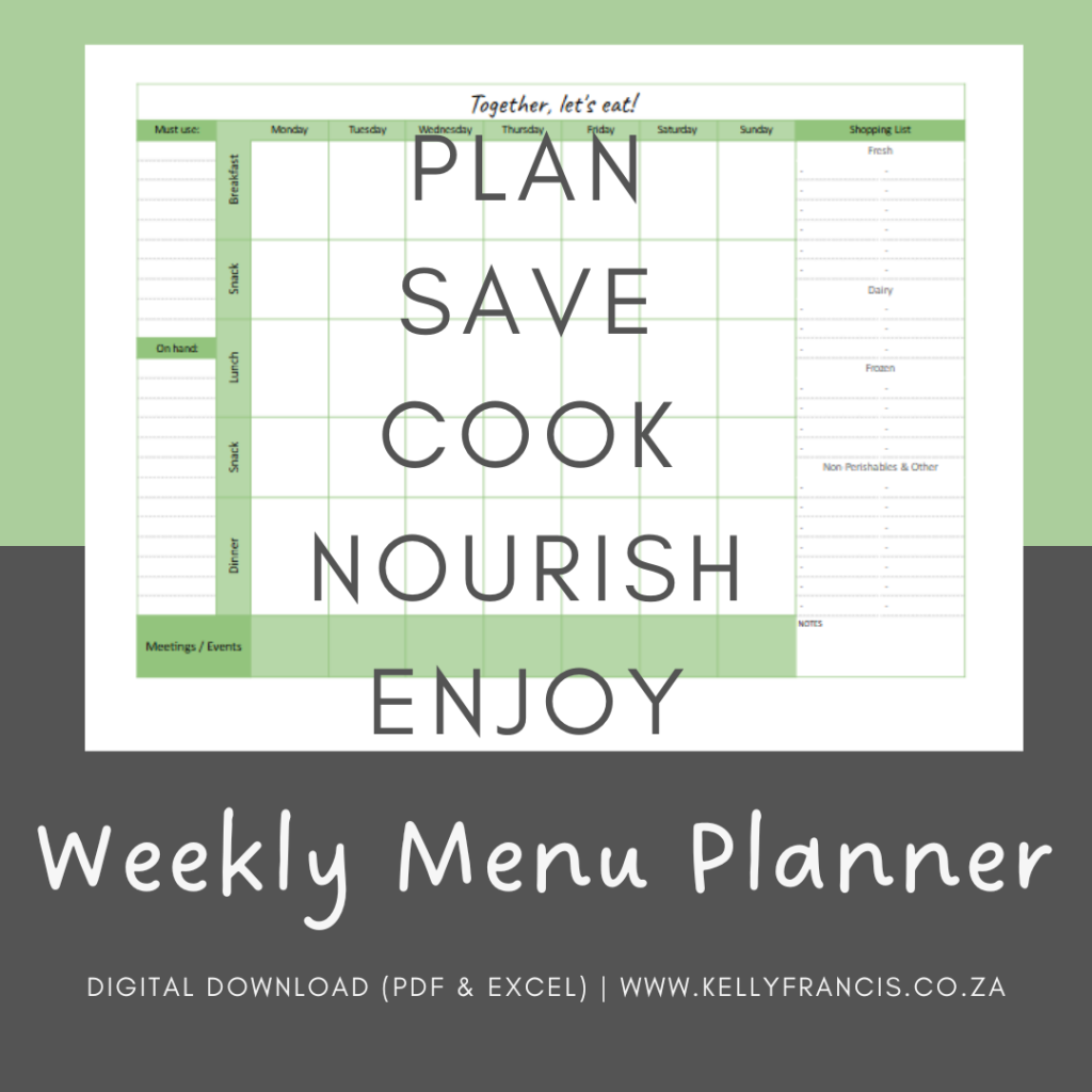 Kelly Francis : Registered Dietitian | Weekly Menu Planning ...